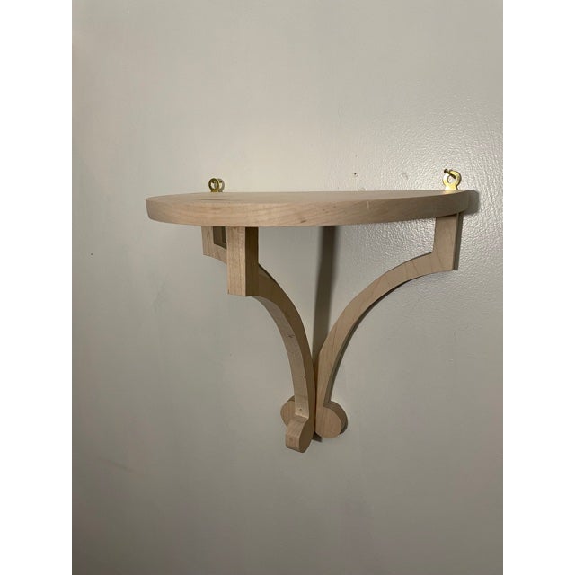 Contemporary Irwin and Lane Demilune Natural Wood Wall Bracket | Chairish