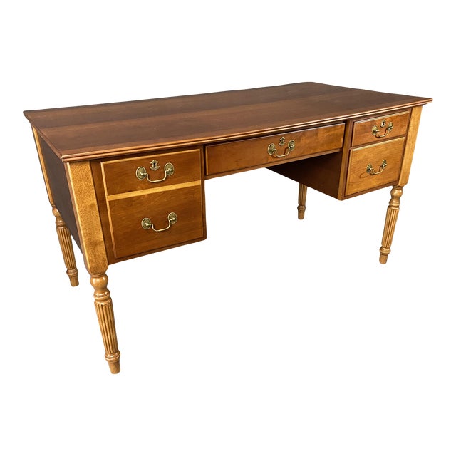 Solid Mahogany Contemporary Sheraton Style Desk | Chairish