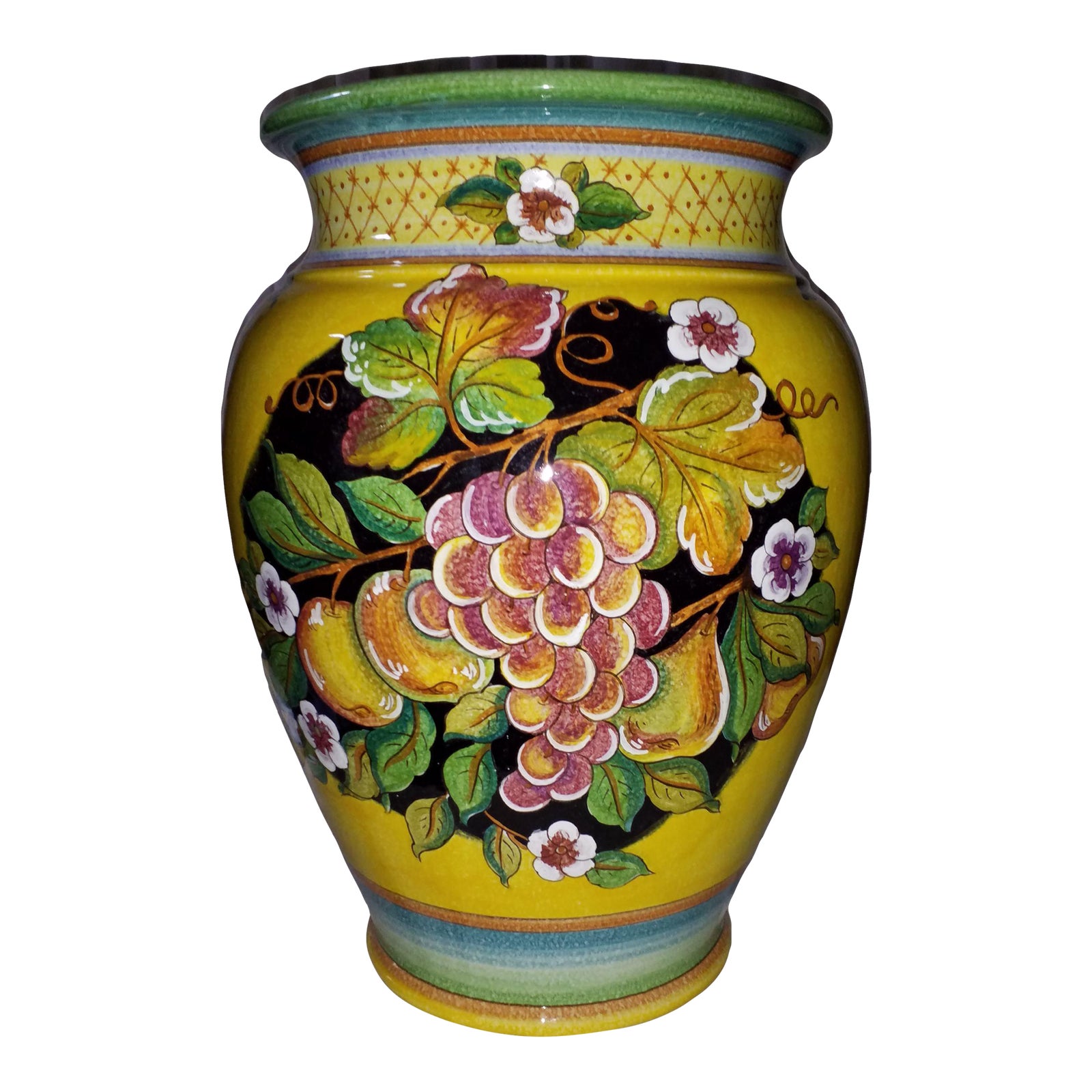 Vintage Monumental Italian Renaissance Style Majolica Orcio or Storage ...