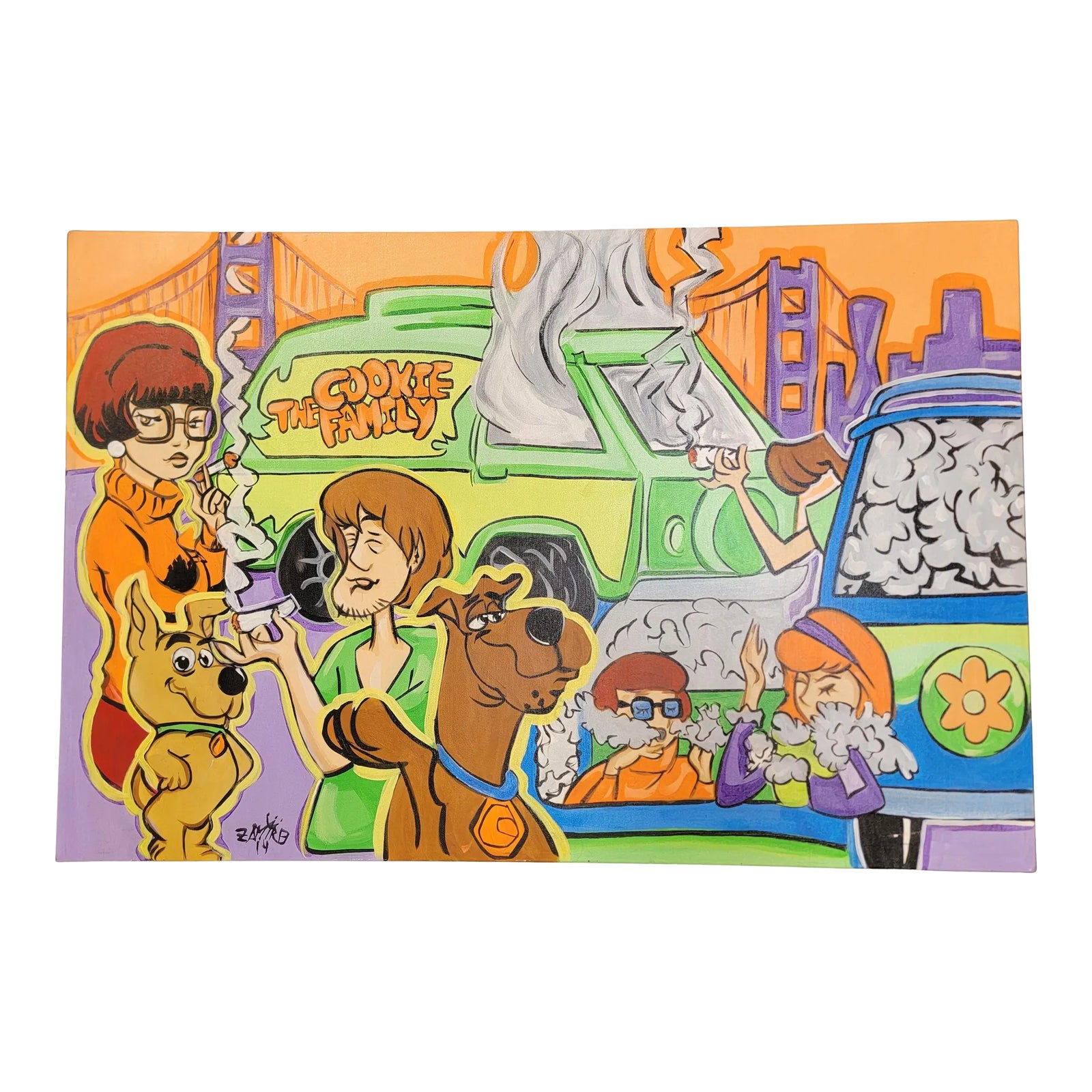 Painting of Cartoon Characters Scooby Doo & Cast | Chairish
