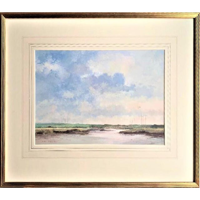 1980s Roy Perry "View of the River Deben" Original Gouache / Watercolor ...