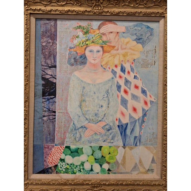 1970s Jacques Boeri French Expressionism "Jardin Imaginaire " Collage ...