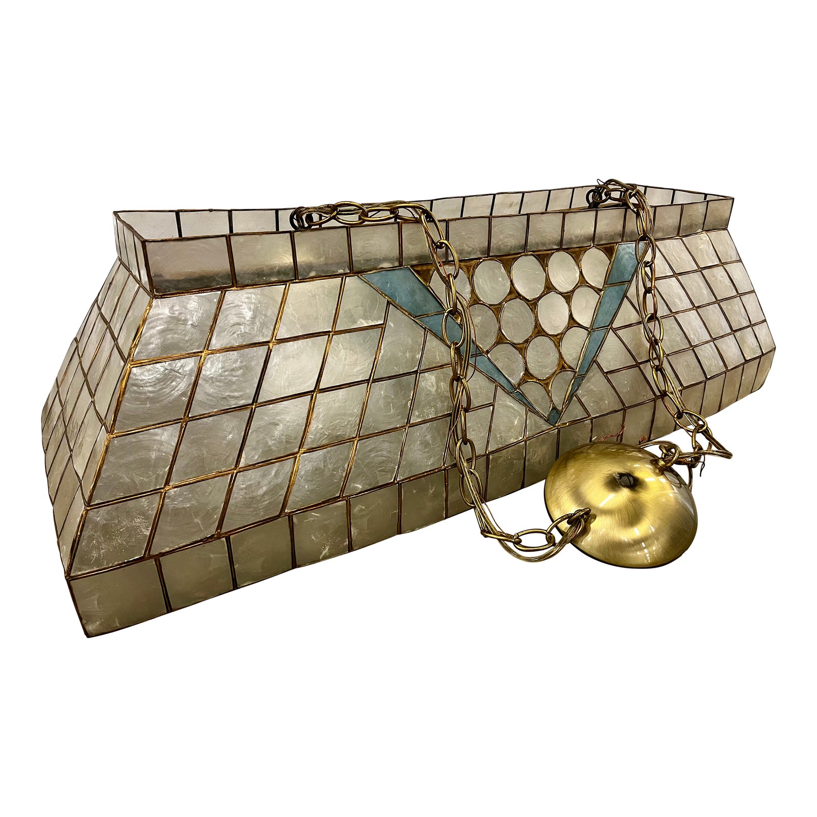 Vintage Natural Capiz Shell Light Fixture | Chairish