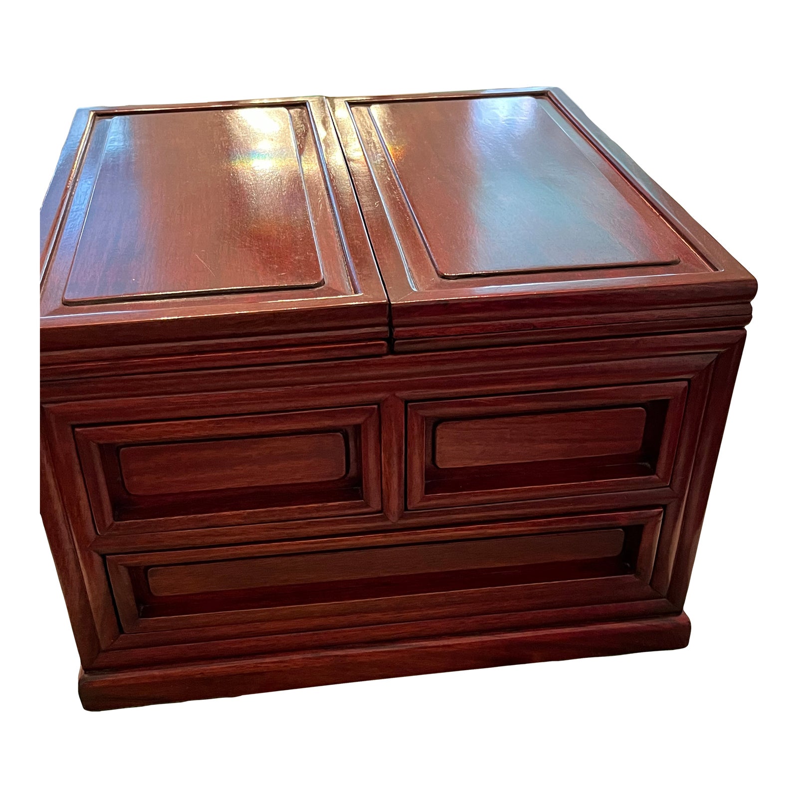 Vintage Chinese Travel Tabletop Dressing Box, Shaving Table With ...