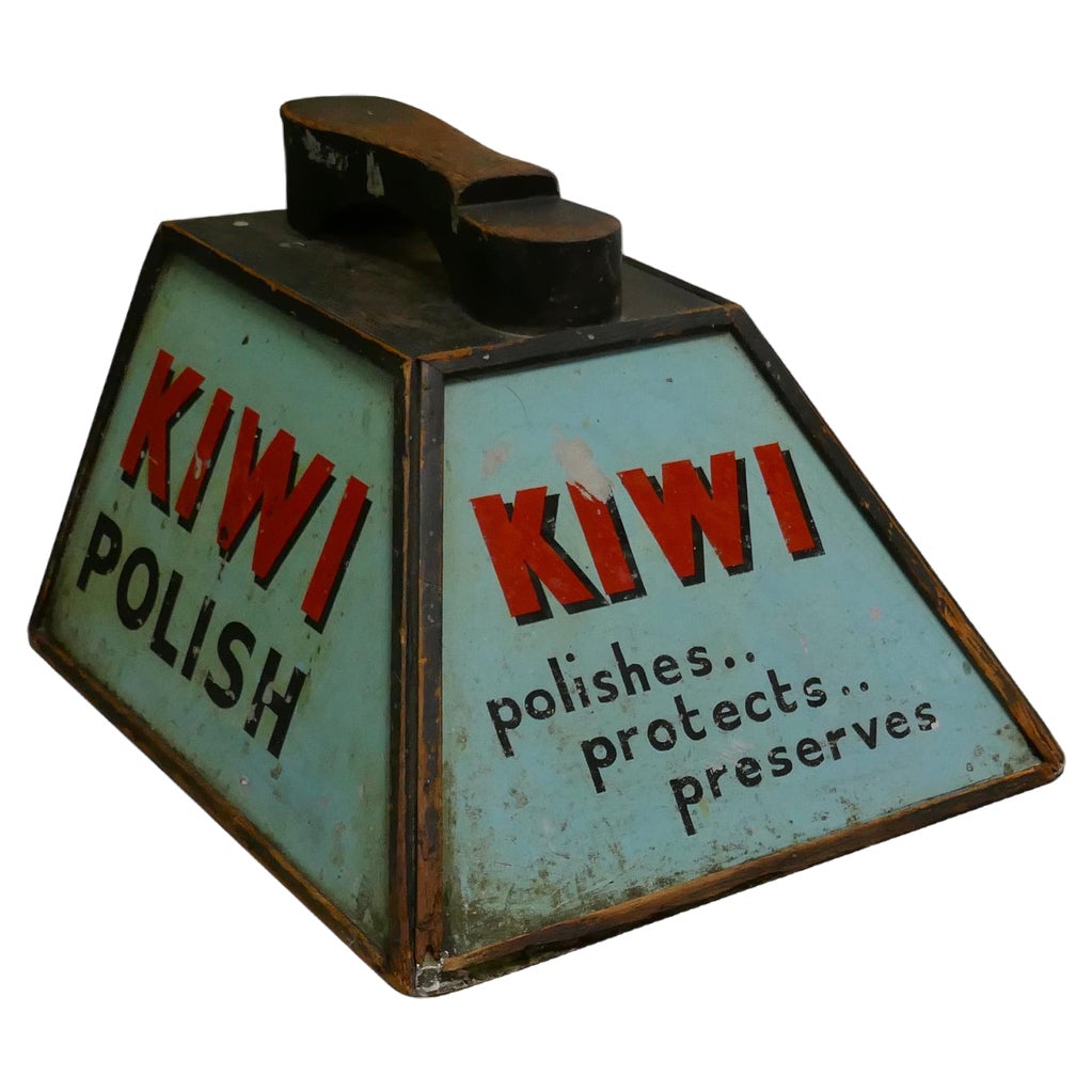 Kiwi Boot Polish Advertising Shoe Cleaning Box with Shoe Rest, 1920s ...