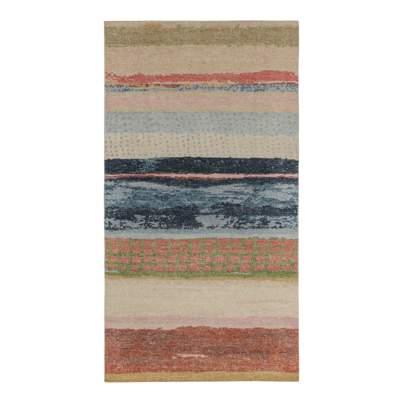 Rug & Kilim’s Distressed Style Abstract Rug in Polychromatic Pattern ...