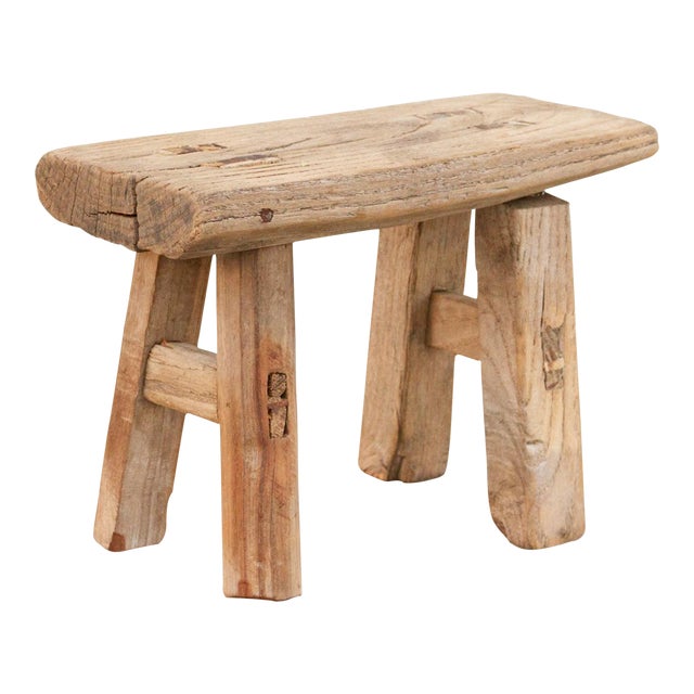 Farmhouse Wood Joints Stool | Chairish