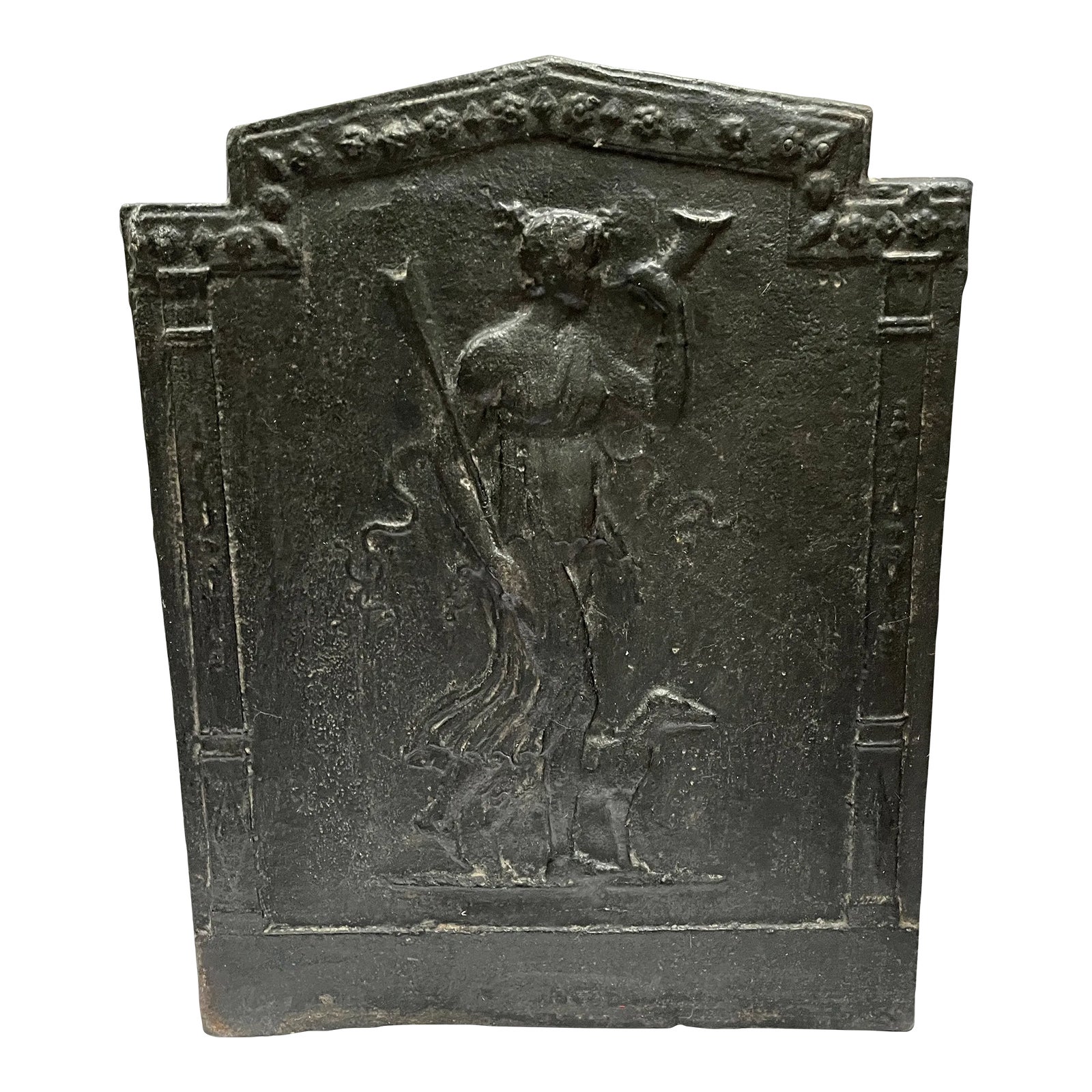 Late 1800s French Cast Iron Embossed Fireplace Screen/Door/Grate | Chairish