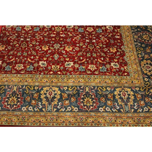 Shabby Chic Heritage Red/Teal Wool Rug - 9'0 X 12'0 | Chairish