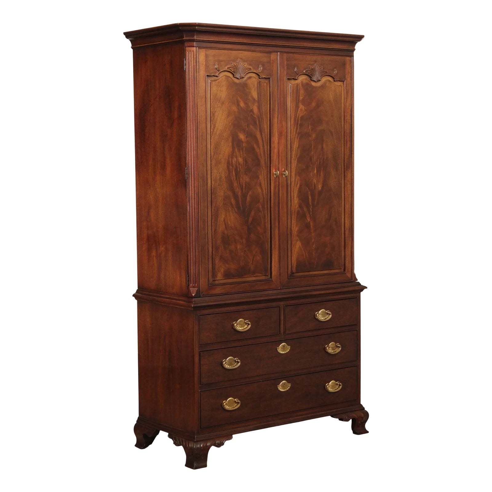 Henredon Georgian Style Mahogany Armoire | Chairish