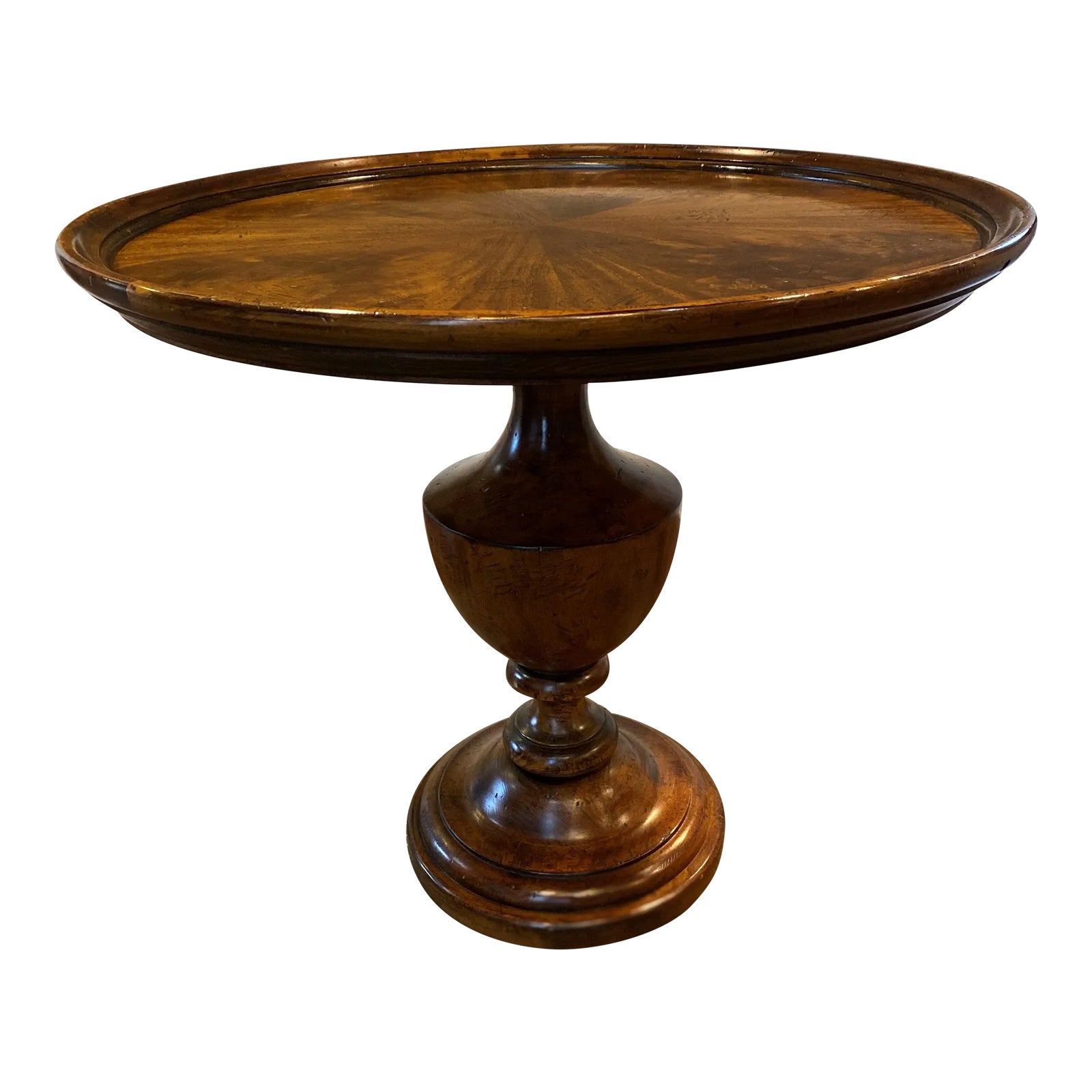 Drexel Heritage Round Urn Table With Crotch Mahogany Top With ...