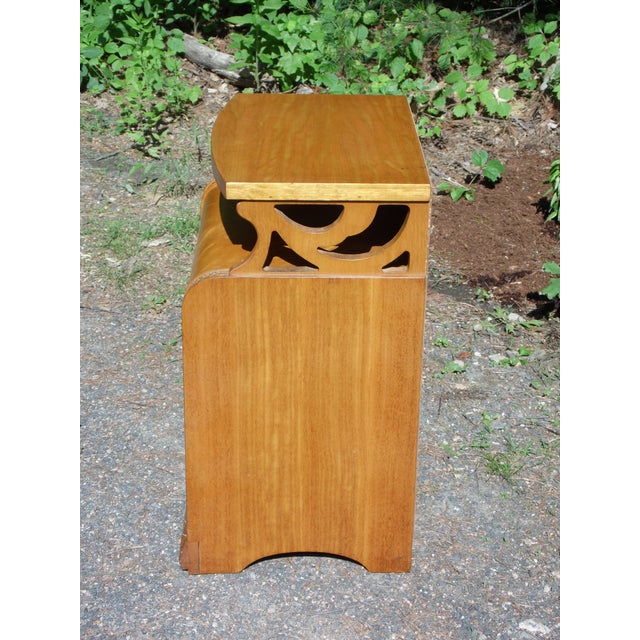Vintage Walnut Art Deco Waterfall Nightstand End Table Cabinet Stand ...