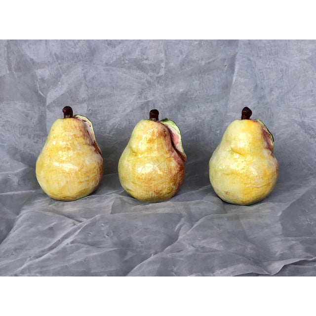 Vintage Ceramic Art Studio Pottery Pear Fruit Sculptures Set of 3 ...