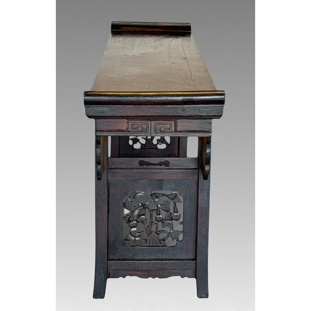 Antique Qing Dynasty Hand Carved Chinese Elm Wood Altar Table or ...