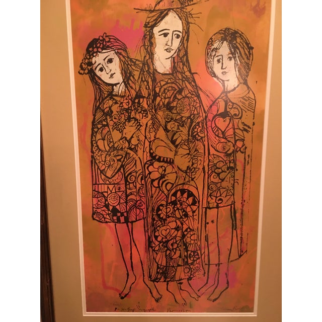 1970s Susan Bolt Mixed Media Serigraph Procession | Chairish