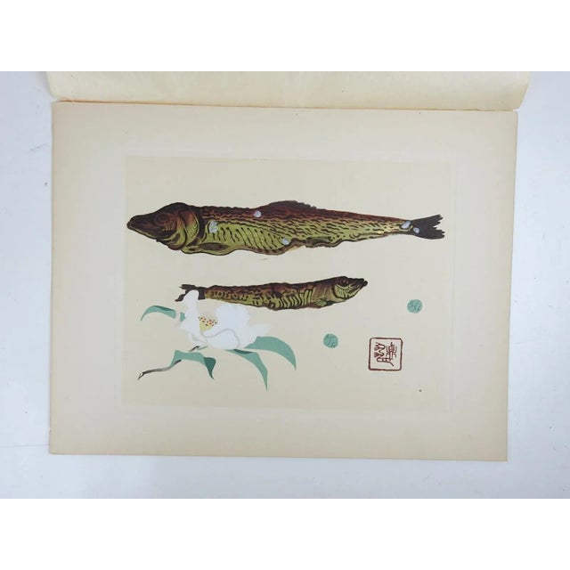 Mid 20th Century Japanese Mingei Folk Art Stencil Lizardfish Print ...