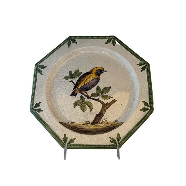 Mid 20th Century Meiselman Set of 5 Italian Crackleware Octagonal Bird ...