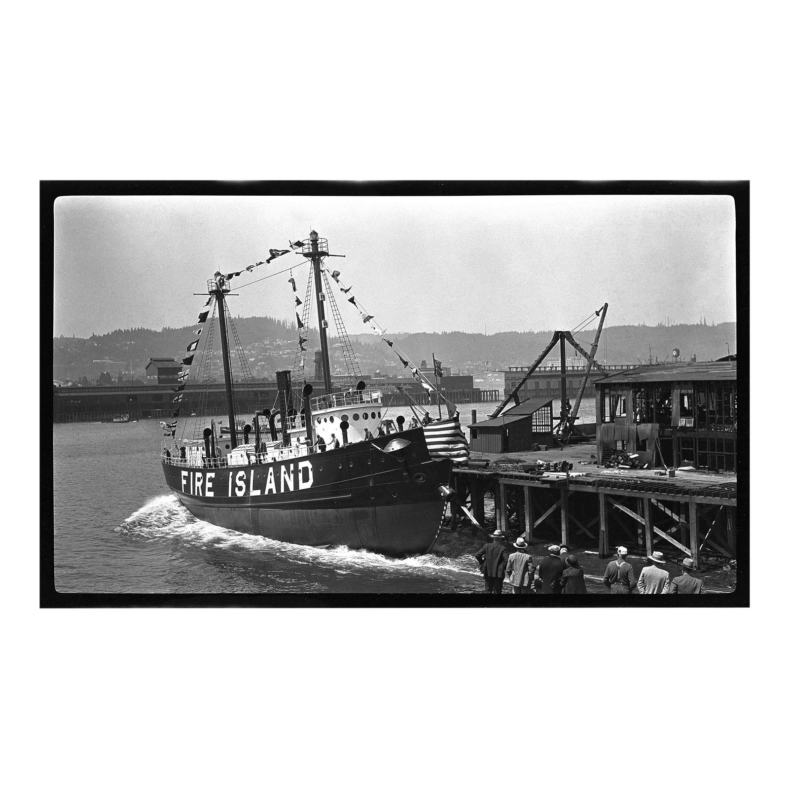 Fire Island Ferry Lightship 1920's Large Gelatin Silver Archival ...