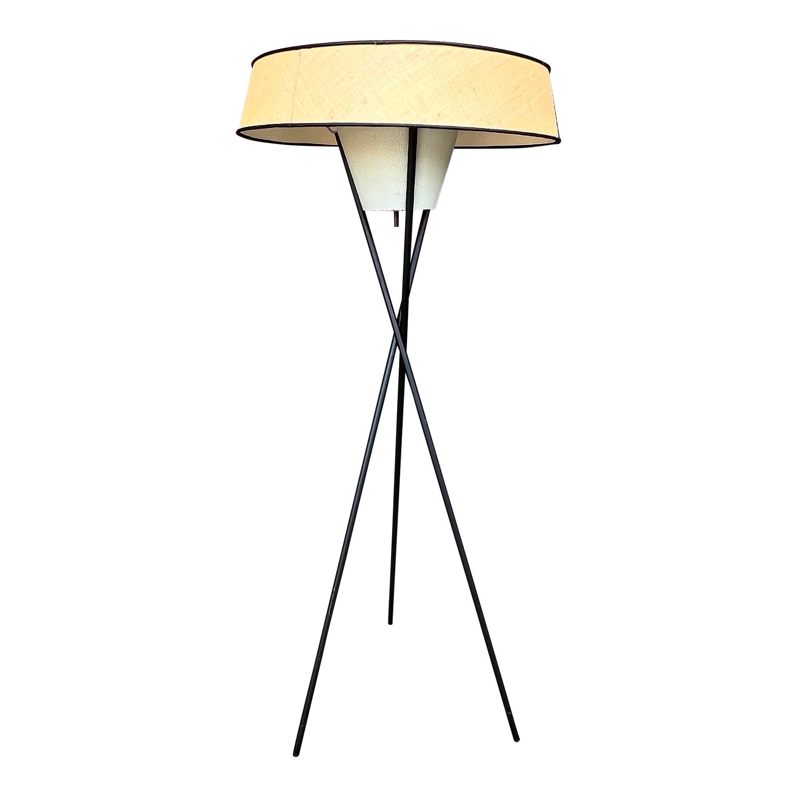 Gerald Thurston Tripod Floor Lamp – Original Shade & Diffuser Excellent ...