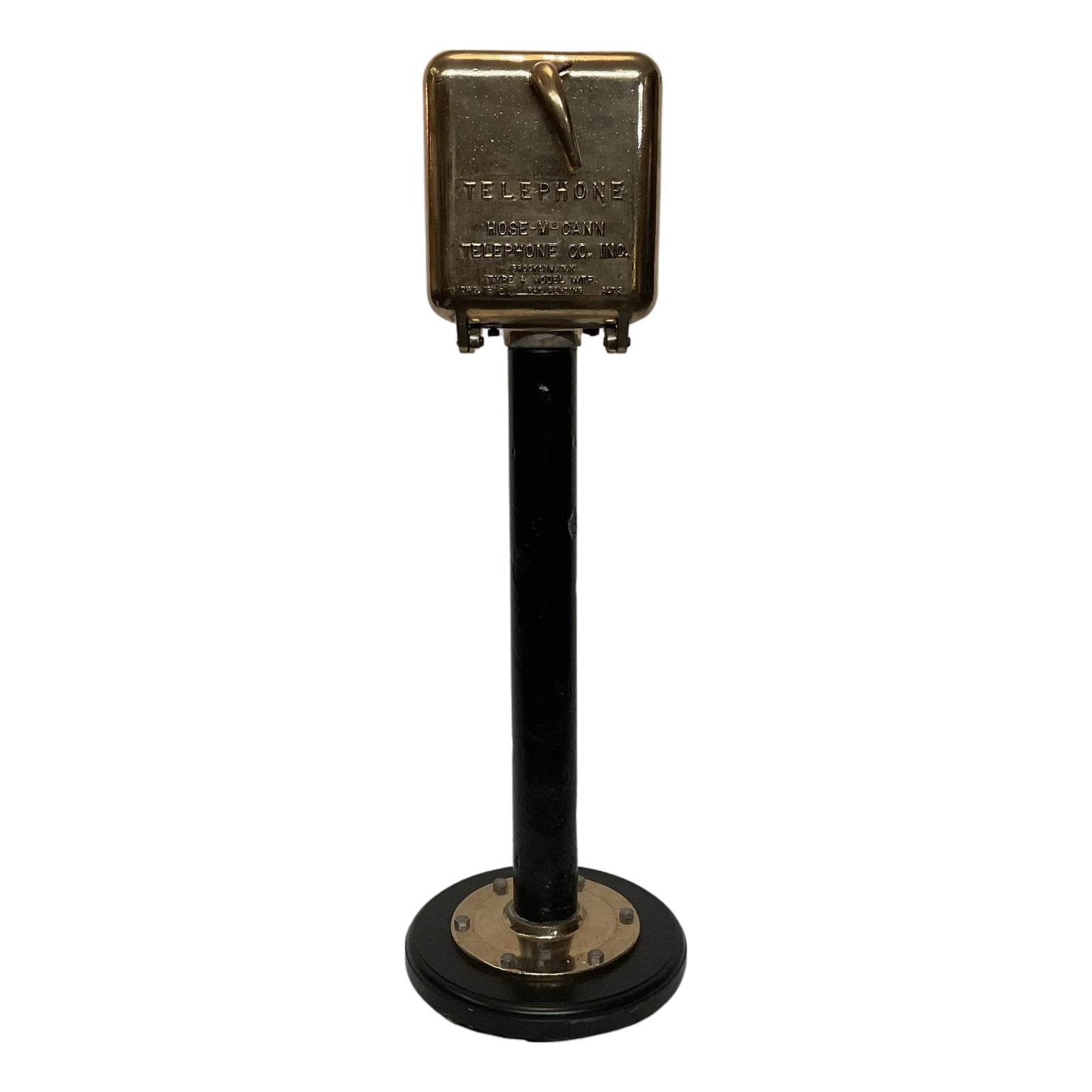 Solid Brass Ships Telephone On Pedesta | Chairish