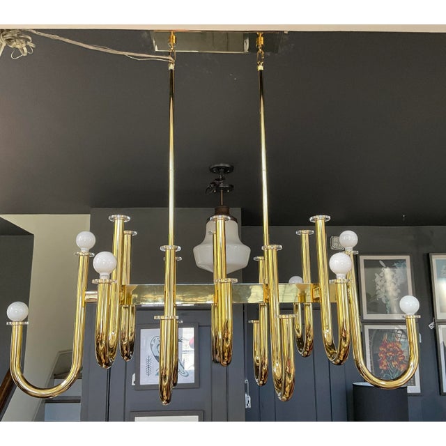 21st Century Jonathan Adler Milano Chandelier in Polished Brass by ...