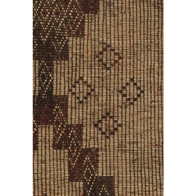 Vintage Moroccan Tuareg Mat in Beige & Brown Geometric Pattern, From ...