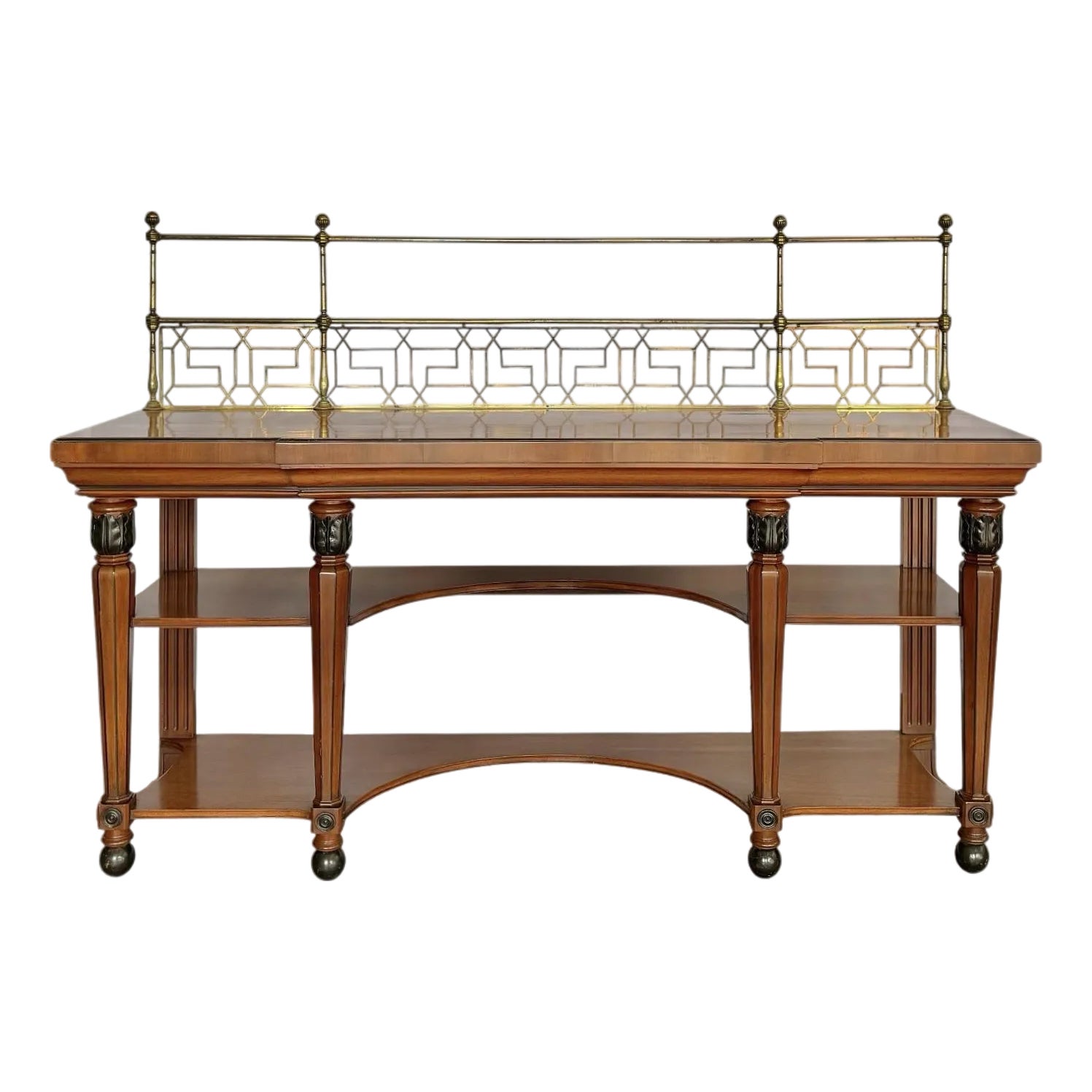 Mahogany and Parcel Ebonized Late Regency Serving Table With Brass ...
