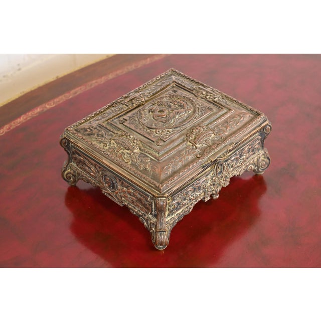 Antique French Repousse Silver Jewelry Box | Chairish