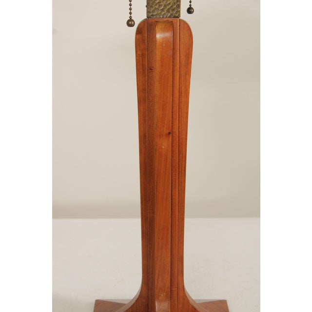 Stickley Mission Collection Cherry Corbel Base Table Lamp | Chairish