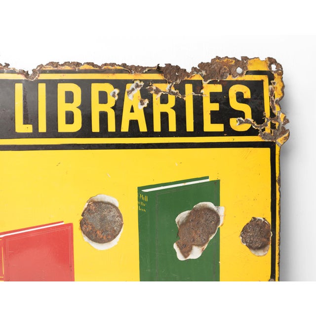 Antique French Enamel Book Shop Sign, Vintage Publishing Advertising, C ...