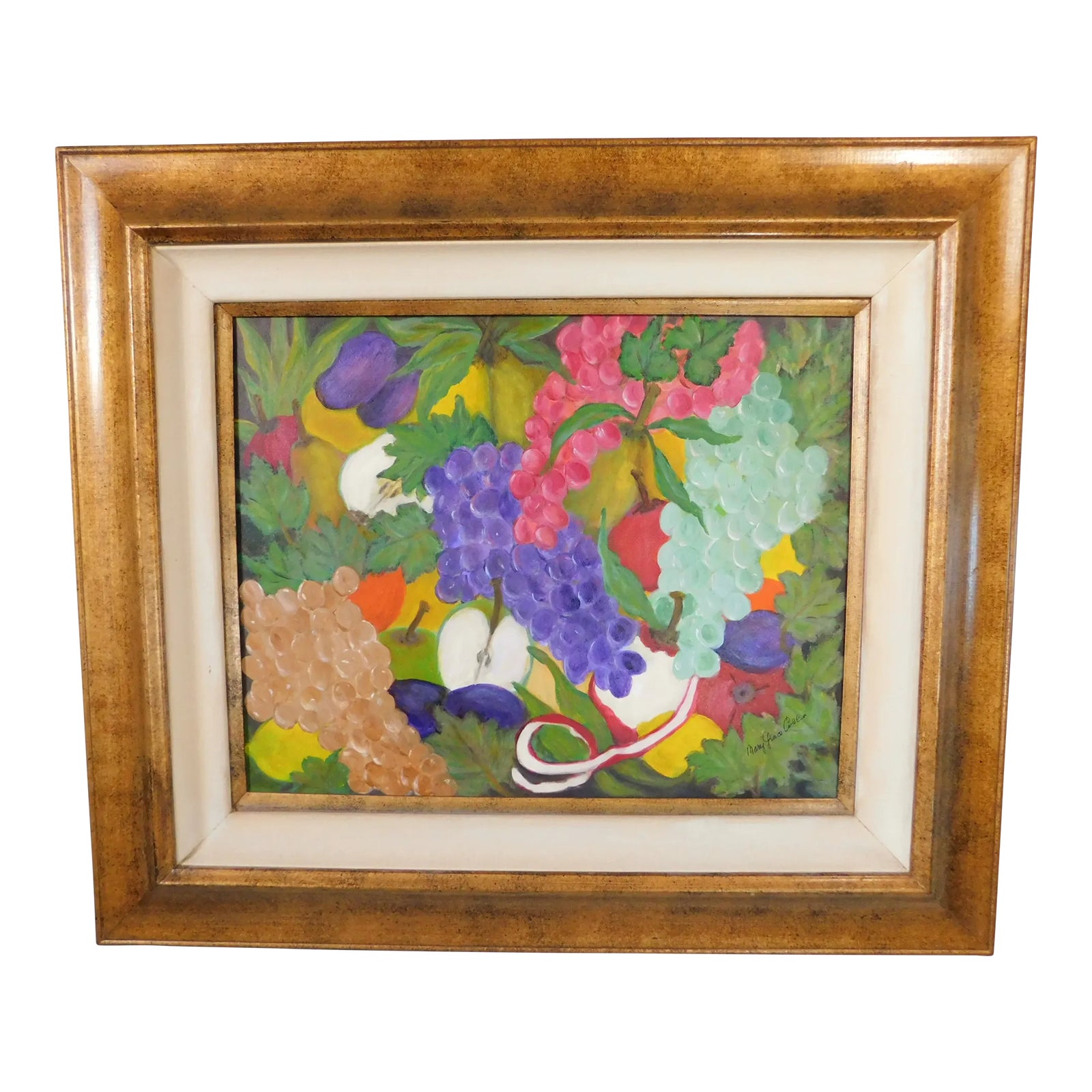 Vintage "Tutti Frutti" Original Acrylic Painting by Mary Grace Colla ...