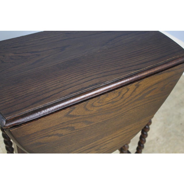 Late 19th Century English Barley Twist Drop Leaf Gateleg End Table ...