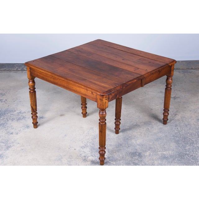 Antique Country French Provincial Off-Square Extendable Walnut Dining ...