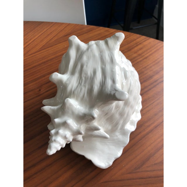 Vintage Ivory Conch Shell Cachepot Planter | Chairish