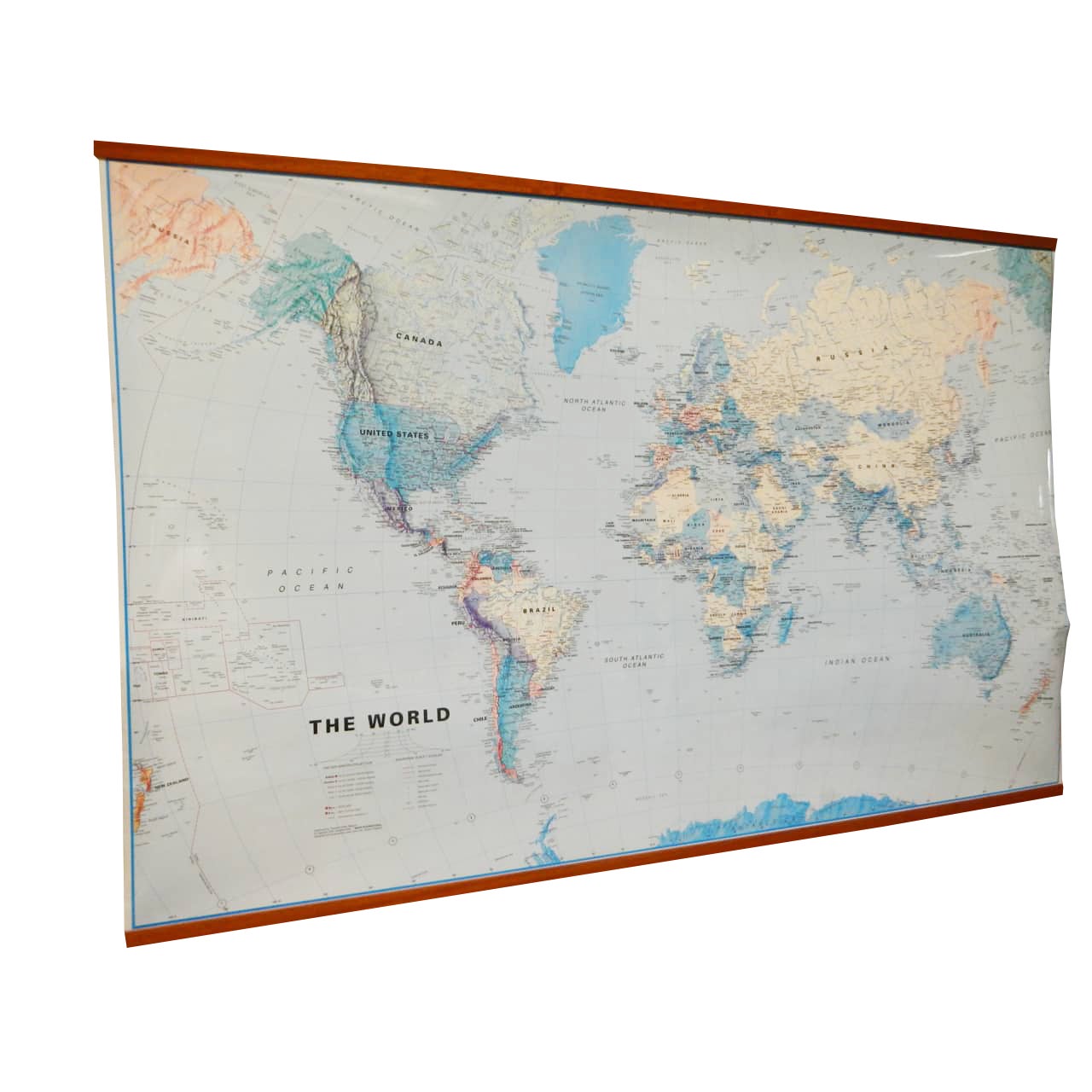 World Map in Laminated Paper | Chairish