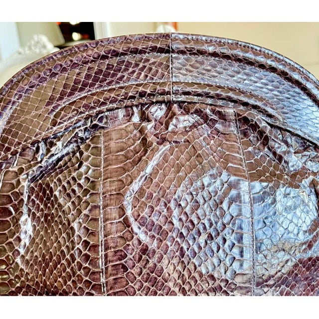 1980s New Barbara Bolan Neiman Marcus Deep Purple Python Oversized ...