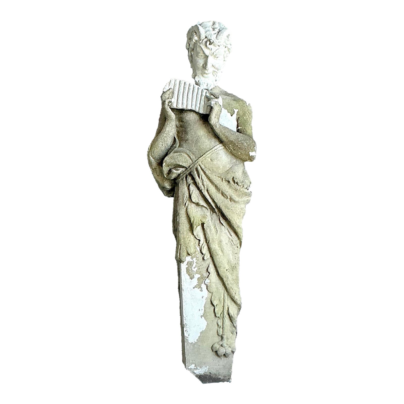 Vintage Boho Cast Concrete Figure of Pan | Chairish