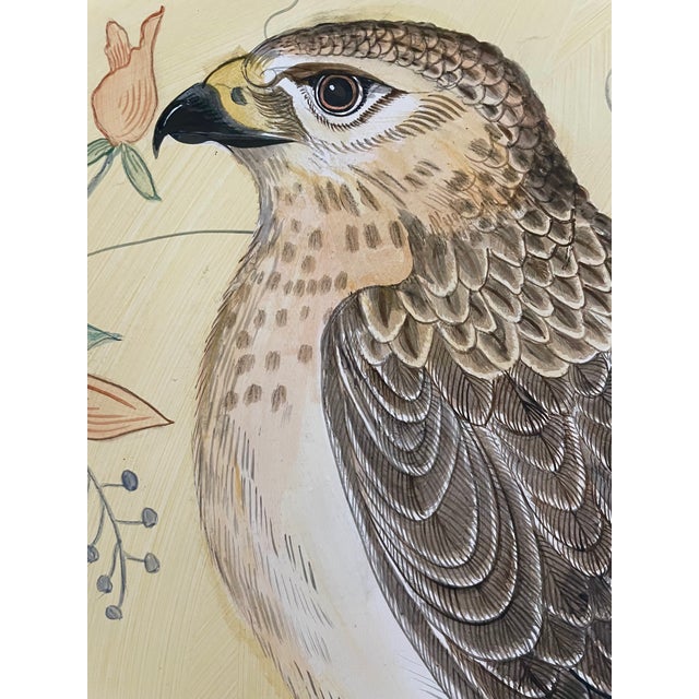 "Grandmillennial Falcon" Falcon Bird of Prey Chinoiserie Painting by ...
