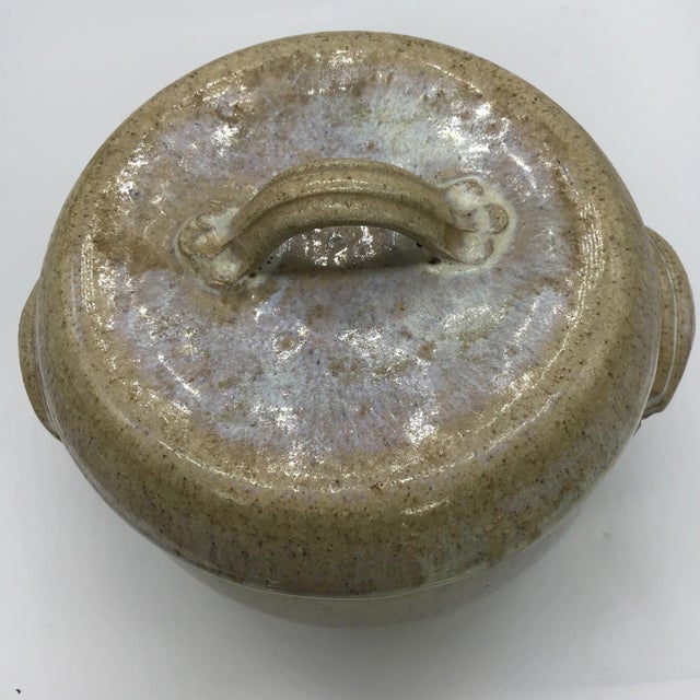 Vintage Ceramic Pottery Lidded Fired Dish 1974 Signed | Chairish