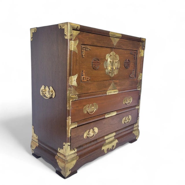 Mid 20th Century Chinoiserie Style Asian Tansu Chest Cabinet | Chairish