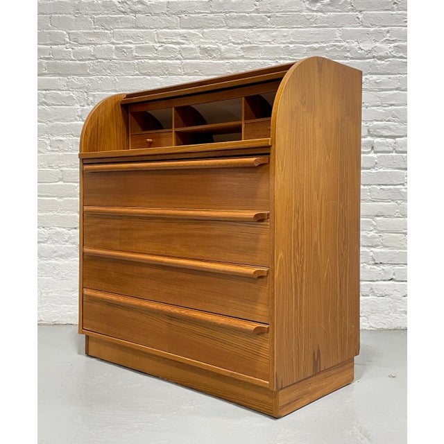 Teak Mid Century Modern Secretary Desk + Storage, Made in Denmark ...