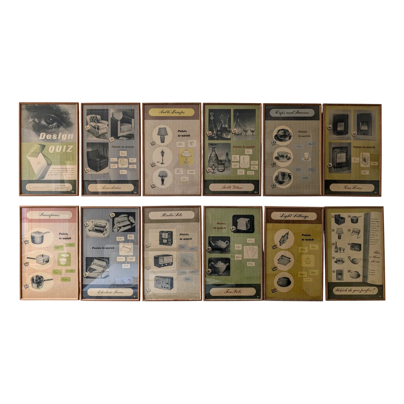Vintage Industrial Post-War British Design Posters Council, 1940s, Set ...
