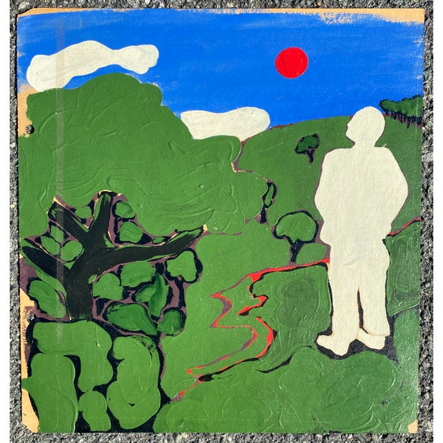 1970s Larry Connatser Figure in Landscape Painting | Chairish