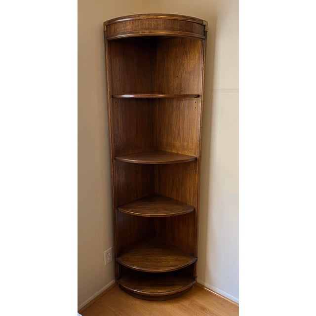 1970s Drexel Heritage Mid-Century Modern Solid Wood Corner Bookcase ...