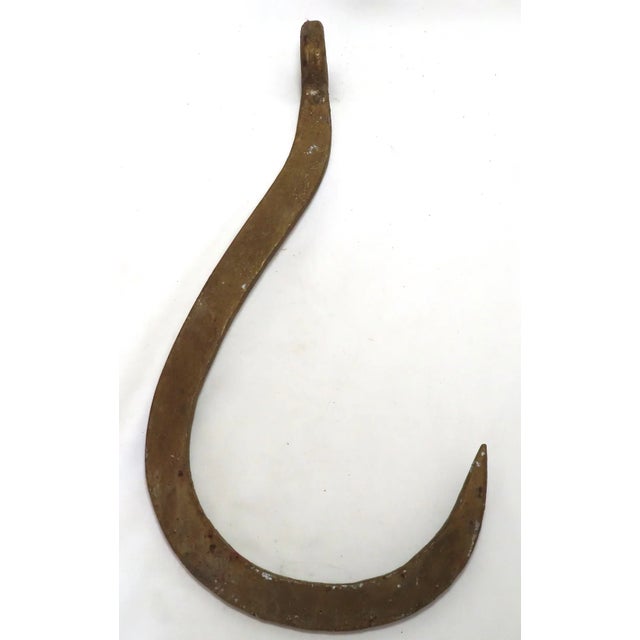 Giant Size Early 19th Century Hand Wrought Iron Hook | Chairish