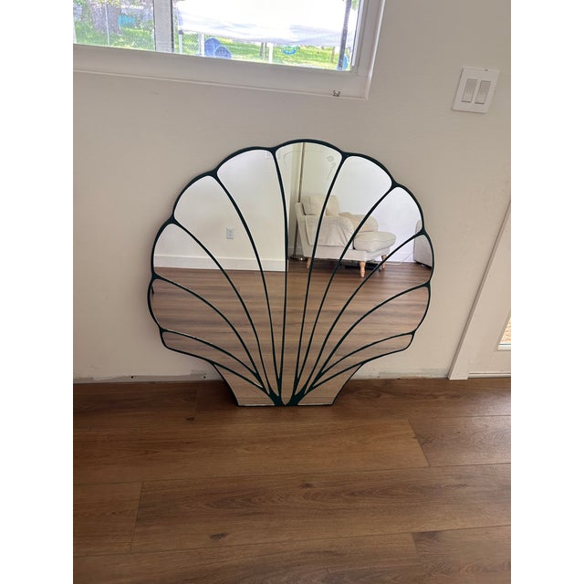 20th Century Post Modern Boho Coastal Sea Shell Mirror | Chairish