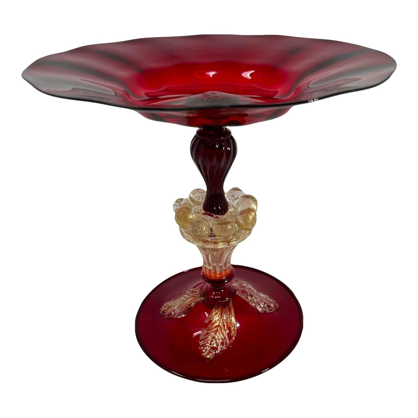 Vintage Murano Glass Compote | Chairish