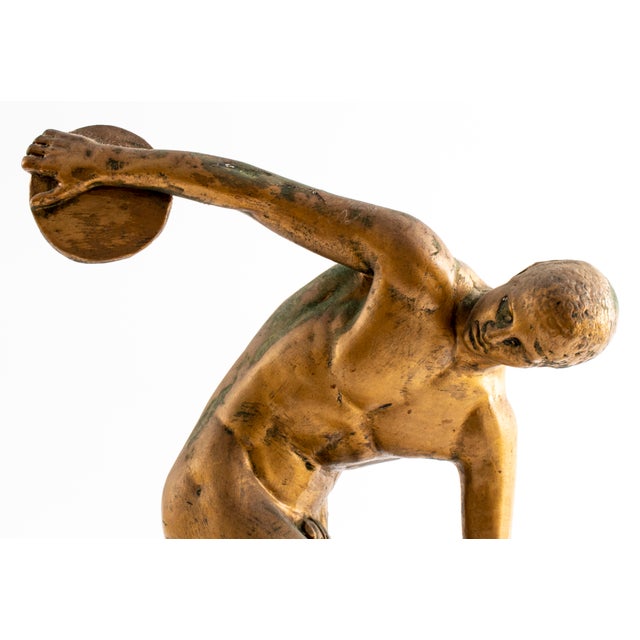 Mid 20th Century Discus Thrower Figurative Sculpture | Chairish