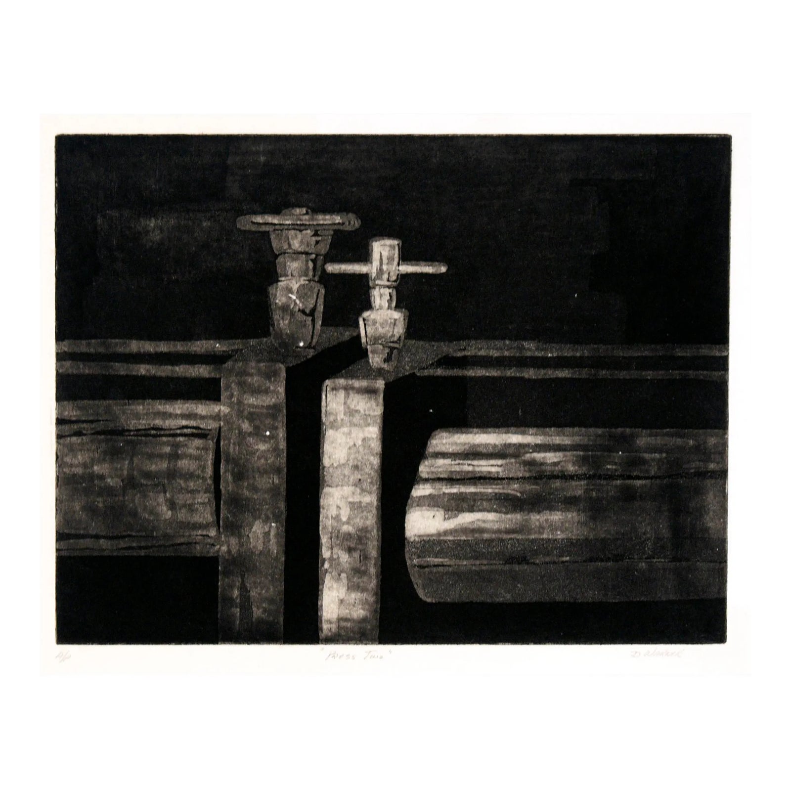 "Press Two" - Artist's Proof Etching in Ink on Paper by Doris Warner ...