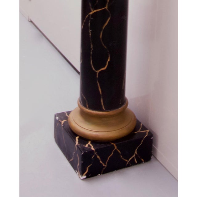 1980s Vintage Tall Plaster Column Torch Light | Chairish